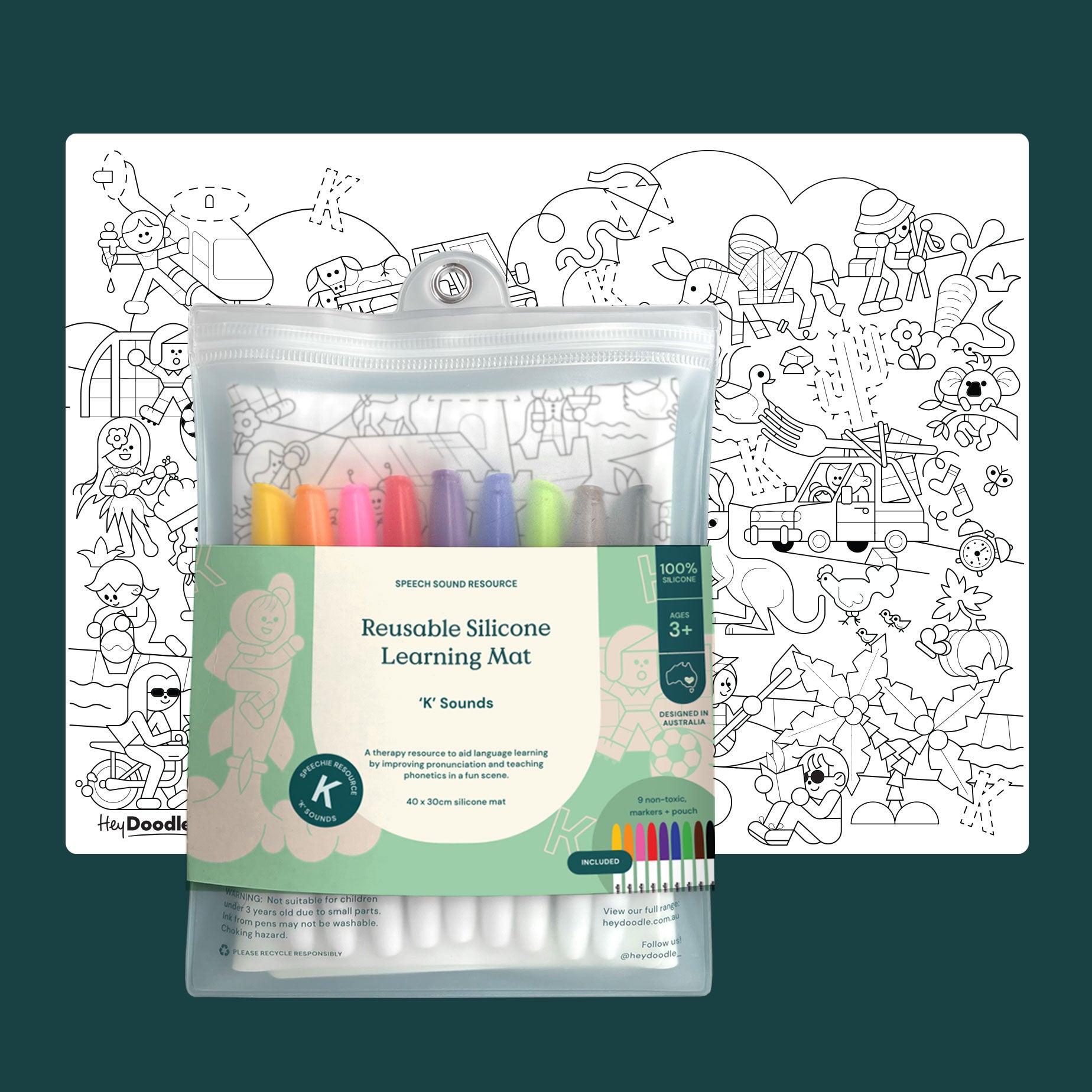 Hey Doodle | Speechie Mat - Speech Therapy 'K'