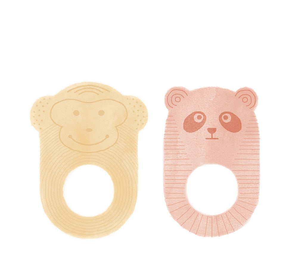 Nelson & Ling Ling Baby Teether 2pcs